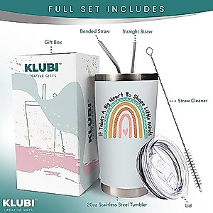 KLUBI Teacher Gifts Coffee Mug - It Takes a Big Heart to Shape Little Minds 20oz Tumbler/Mug - Cute Idea for Appreciation Week, Women, Teaching, Best, Thank You, Birthday, Nanny Gifts, Babysitter