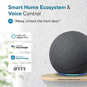 Smart Lock, ULTRALOQ U-Bolt 5-in-1 Keyless Entry Door Lock with Smartphone, Bluetooth, Keypad, Auto Unlock, Smart Door Lock, Smart Deadbolt, Front Door Lock, ANSI Grade 1 Certified - Black