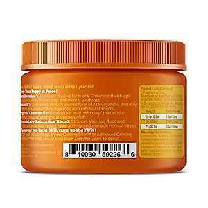 Zesty Paws Calming Chews for Dogs - Composure & Relaxation for Everyday Stress & Separation - with Ashwagandha, Organic Chamomile, L-Theanine & L-Tryptophan – Turkey Puppy - 90 Count