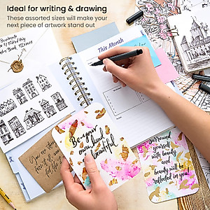 ARTEZA Micron Pens, Set of 10 Black Ink Archival Fineliners, Quick-Dry, Assorted Sizes Calligraphy Pens from 0.2mm to 7.9mm