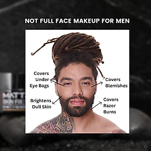 MATTR Skin Fix - Cosmetic Solutions for Men - Concealer & Skin Balancing Formula for Uneven Complexions - Cover Fine Lines, Under-Eye Bags, Blemishes - Vegan Makeup - Travel-Size Jar - 15g (L2)