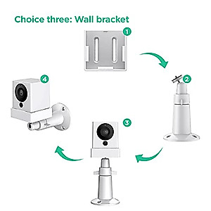 OLAIKE 3Pack Wall Mount Bracket for Wyze CamV3/V2/Spotlight, Strong Adhesive Holder 3M Stick On or Screws Bracket, Support 360° Swivel and 180° Tilt (NOT Include Camera), White