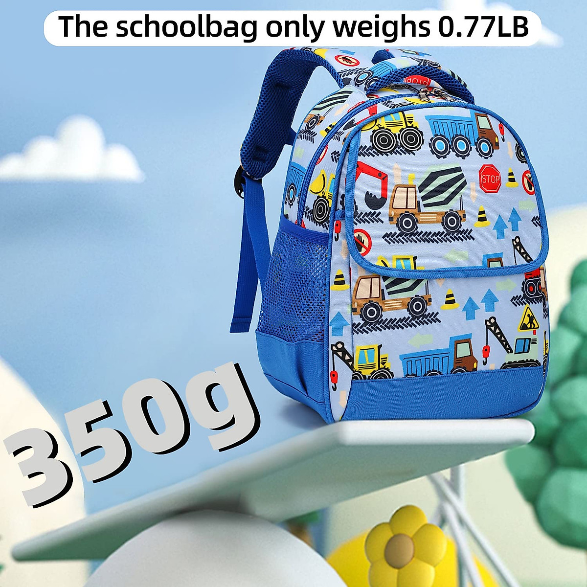 willikiva Car Kids Toddler Backpack for Boys Girls Waterproof Children School Bag(Car)