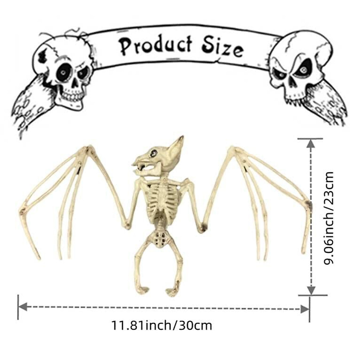 Aweilan Halloween Animal Skeleton,Horrible Bat Skeleton Simulation Bat Model Vivid Bat Bone for Yard Garden Lawn Patio Halloween Party Favors Decor, 2pcs
