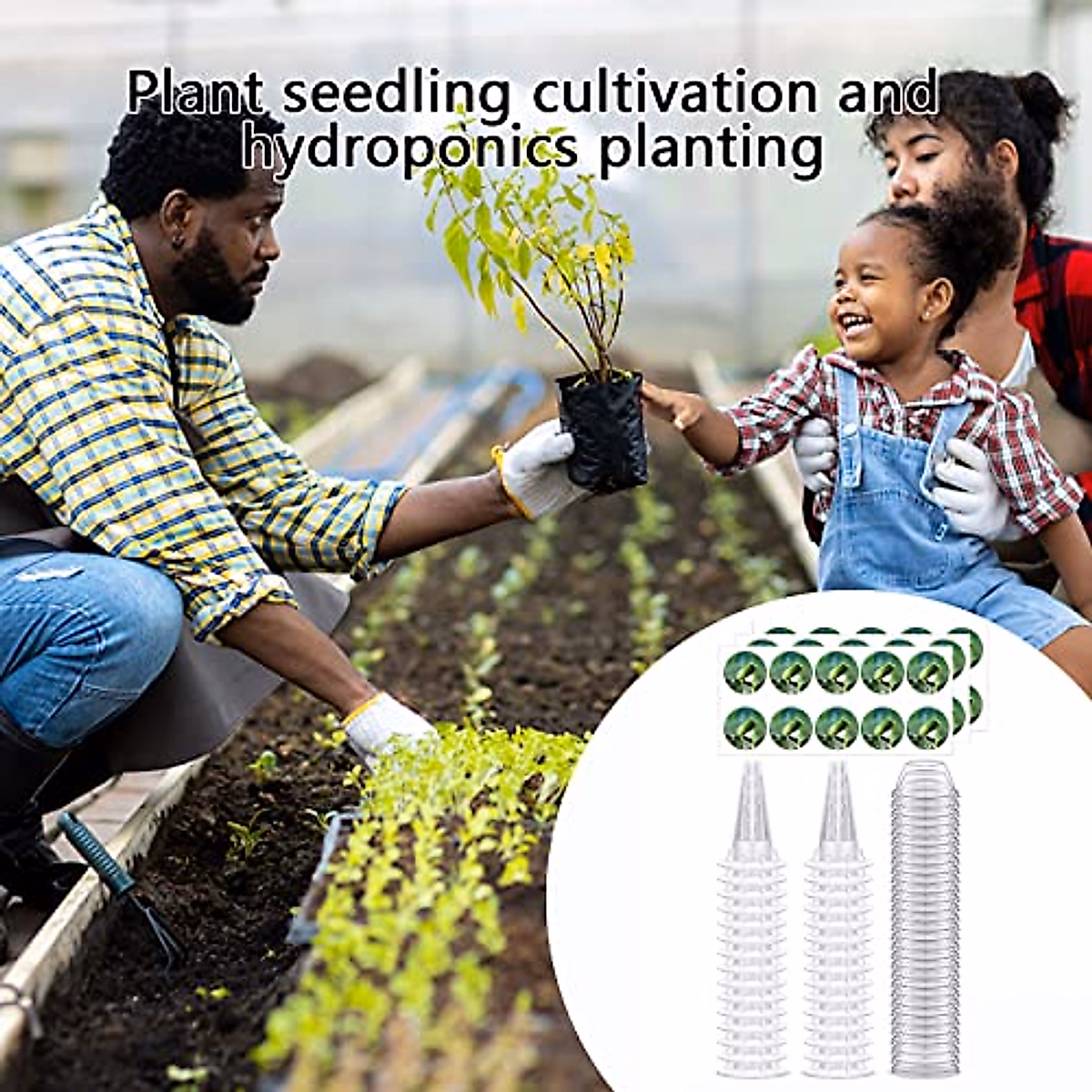 Seed Pods Kit for Aerogarden, Indoor Hydroponics Supplies, Plant Seed Starter Kit Gardening Growing System (30pcs/Set (Seedling Cover + Sticker + Planting Basket))