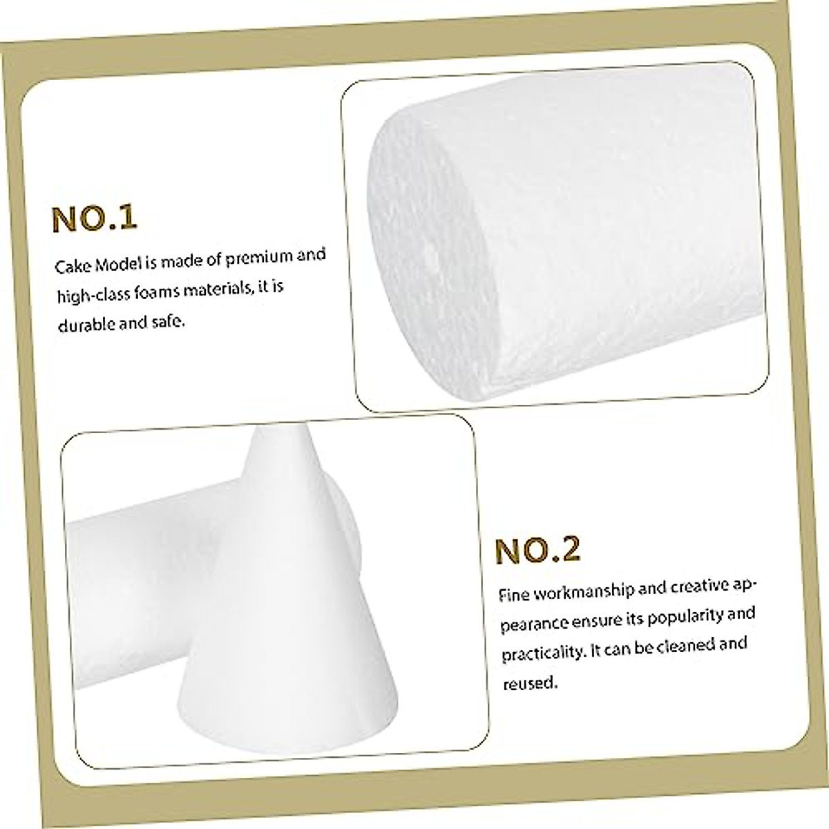 Abaodam 1 Set Dummy Cake Fake Cake Baking Practicing Tool Cake Photography Prop Cake Prop Simulated Cake Model Cake Dummy Tool Cake Diy Model Party Decor White Foam Party Supplies Wedding