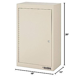 Global Industrial 18"W x 10"D x 30"H Large Narcotics Cabinet, Double Door/Double Lock, Beige