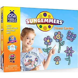 SUNGEMMERS Gem Art for Kids Crafts - Suncatcher Kit for Kids, 8 7 6 Year Old Girl Birthday Gift - Arts and Crafts for Kids Ages 4-8 8-12 6-8 Girls & Boys and Fun Craft Kit Summer Kids Activities Gift