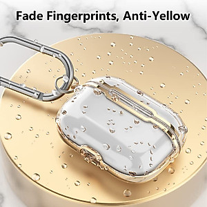 Premium Case Compatible with AirPods Generation 2 Pro Shockproof TPU Silver PC Electroplating Bumper Cover Case (Gold)