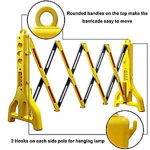 Reliancer Expandable Mobile Barricade Portable Water Filled Expanding Safety Barrier Gate Outdoor Plastic Retractable Traffic Fence Flexible Crowd Control Barriers Guard Extensible to 8.2FT