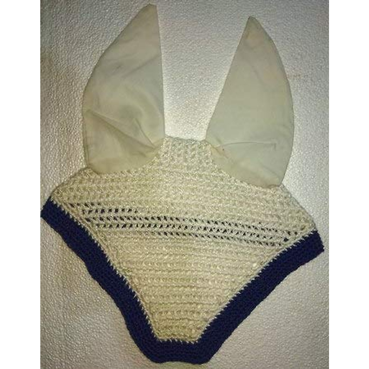 Avani Creations Horse Ear Net Crochet Fly Veil Equestrian Fly Bonnet/Veil/mask Standard Size