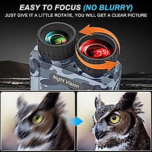 Hojocojo Mini Night Vision Goggles - Exclusive - Rechargeable Infrared Binoculars 2.4" IPS Screen 1312FT Viewing Distance in Dark Tactical Gear for Hunting, Save Photo and Videos, Easy to Use for Men