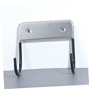 LIFKOME 2pcs washcloth Holder Black Hooks Black Metal Shelf Wall Towel Clothes Mount Ironing Board Bracket Electric Iron Holder Electric Iron Organizer Ironing Doard Shelf Hanger