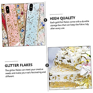 Hemoton 3 Gold Foil Nail Glitter Sequins Foil Nail Chip Glitter Gold Flake Sheets Girls Suit Glitter Set Flakes for Nails Decorative Foil Paper Baking Foil Paper Nail Flakes Blade