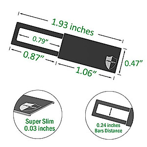 Nano shield Aluminum Alloy Laptop Camera Cover (Black & Silver), Luxury Metal Design Webcam Cover Slide for Computer Mac MacBook Pro iMac Cell Phone iPhone iPad Surface Pro Echo Show/Sport