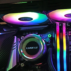 Lian Li Galahad AIO240 RGB Black Dual 120mm Addressable RGB Fans AIO CPU Liquid Cooler - GA240B (Galahad AIO 240 Black)