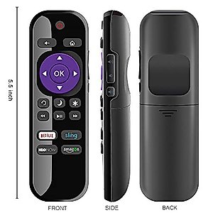 Gvirtue LC-RCRUS-17 Universal Remote Control Replacement for Sharp Roku Smart TV Remote All Sharp Roku Smart LED TV with Netflix, Amazon, Sling, HBONOW Button
