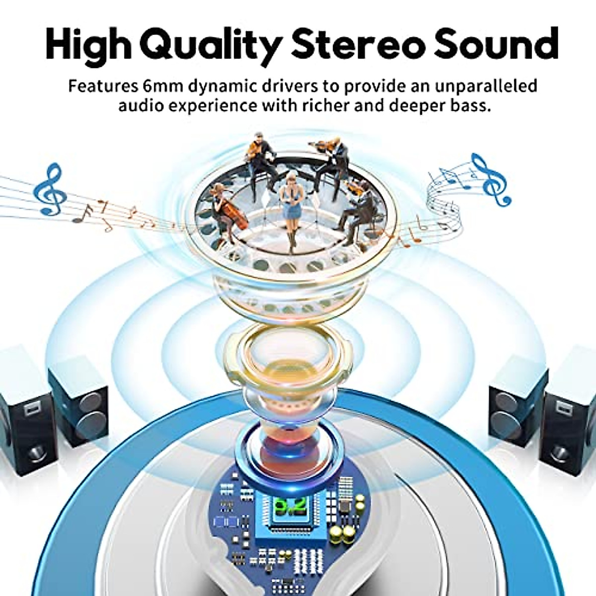 Mini Wireless Earbuds,Bluetooth 5.2 Small Ear Buds with Microphone Waterproof Light-Weight for Kids,Women Headphones with Bass Stereo Sound in Ear Earphones for Sleep,Sports,Workout