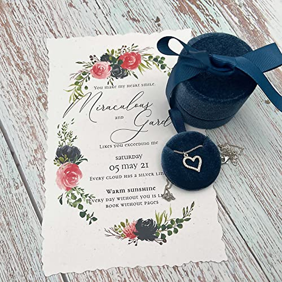 Beatilog Small Necklace Gift Box - Velvet Pendant Case Portable Round Jewelry Storage with Elegant Ribbon Bow for Birthday, Mothers Day, Christmas, Wedding, Anniversary (Blue)