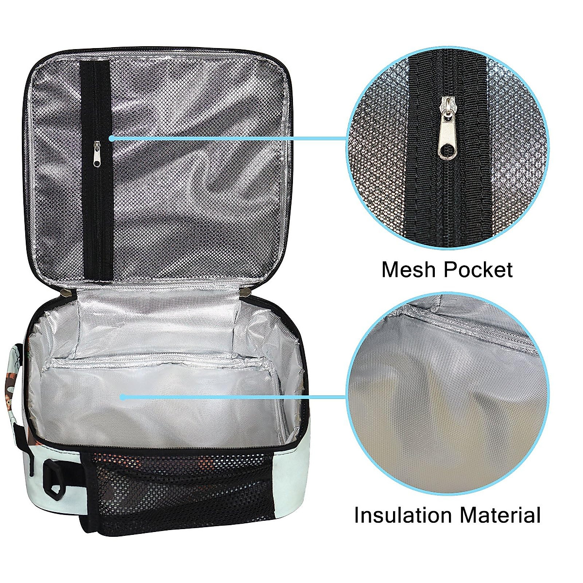 My Daily Red Panda Insulated Lunch Bag, Cute Cartoon Portable Lunch Box for Women Adults Reusable Cooler Tote with Shoulder Strap for Office