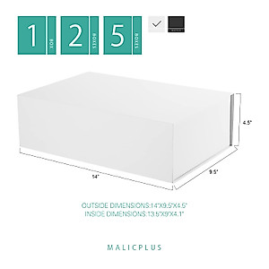 MALICPLUS Large Gift Box 14x9.5x4.5 Inches, White Gift Box with Lid, Bridesmaid Proposal box, Sturdy Gift Box, Collapsible Gift Box with Magnetic Closure (Matte White)