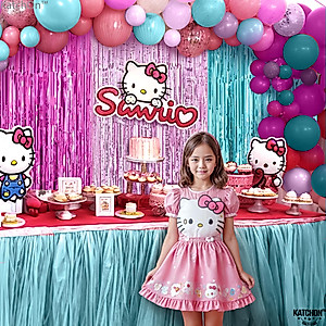 KatchOn, Large Pink and Blue Streamers - 9.75x8 Feet | Pink Streamers and Blue Fringe Backdrop, Unicorn Birthday Decorations | Pink and Blue Decorations, Mermaid Birthday Decorations, Mermaid Backdrop