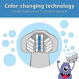 Dr. Brown's ToothScrubber Toothbrush, Three-Sided Toddler Training Toothbrush for Ages 1-4 Years with Suction Cup Base and Color Changing Bristles