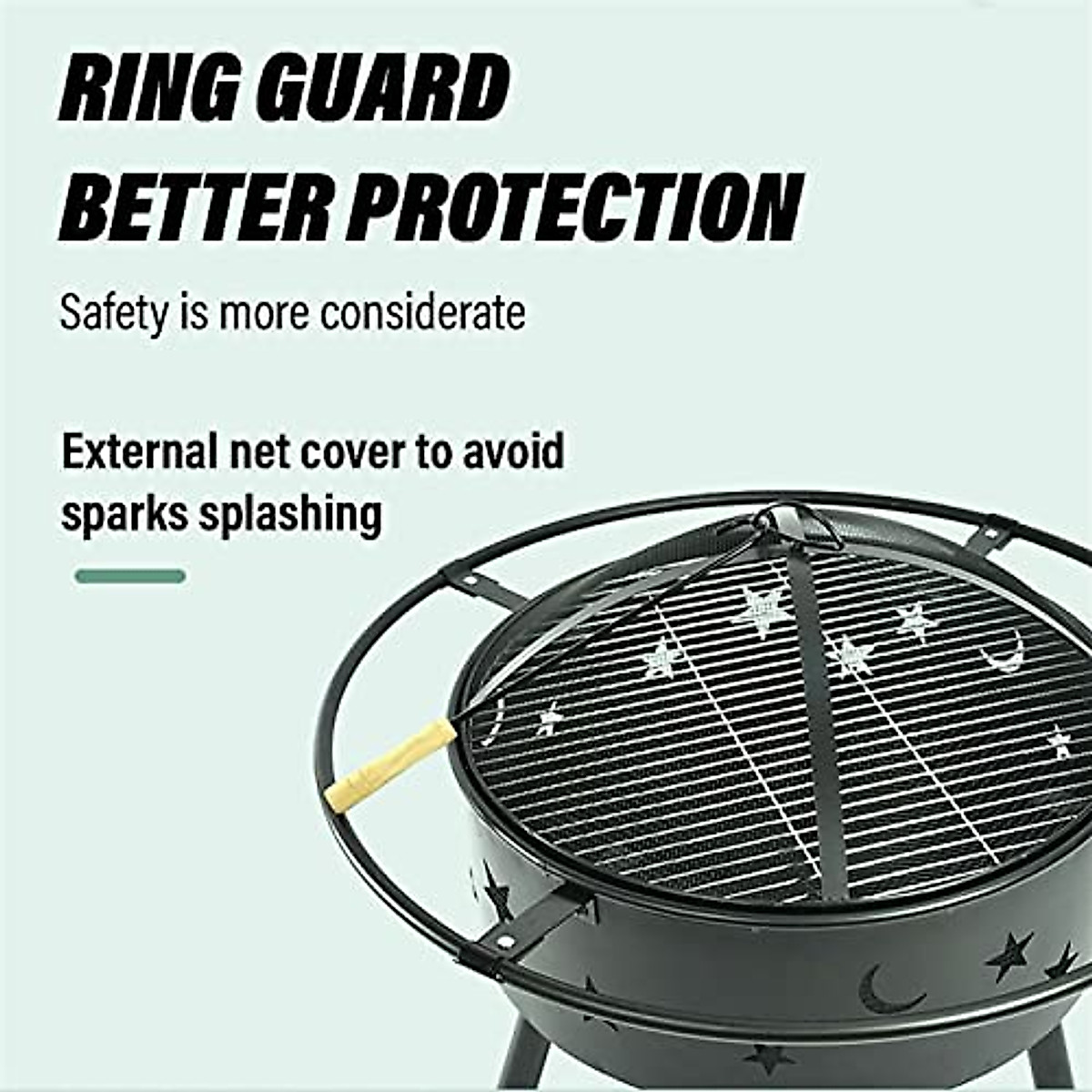 LIUXUEFE Outdoor Fire Pit Stove, Portable Log Burner, BBQ Camping Brazier, Garden Patio Charcoal wo-od Furnace