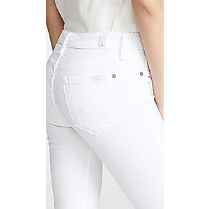 7 For All Mankind Womens Jeans Roxanne Ankle Pant, White, 30