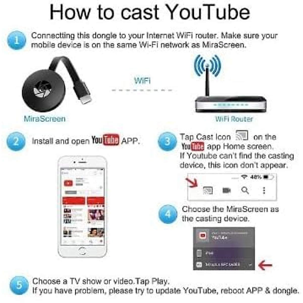 1080 HD Wireless Screen Projector, Wireless HD Projector Screen, Outdoor Movie Projector with WiFi and Bluetooth