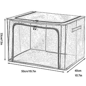 ZyHMW Large Clothes Storage Bag Organizer, 66L Clothes Storage Bins, Foldable Closet Organizers Storage Containers (Color : Bb) (Color : Bb)