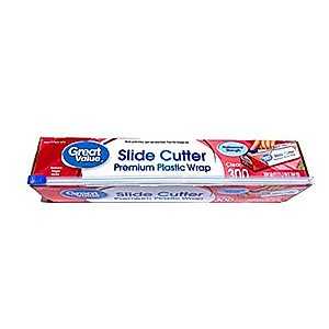 Great Value Slide Cutter Plastic Wrap, Clear, 300 sq ft