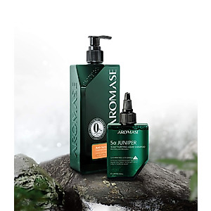 Aromase Dry and Dry Dandruff Solution Kit (5α Juniper Scalp Purifying Liquid Shampoo 2.8 Fl Oz + Dry and Sensitive Solution Shampoo 14 Fl. Oz) for Very Dry Scalp, Dry Dandruff