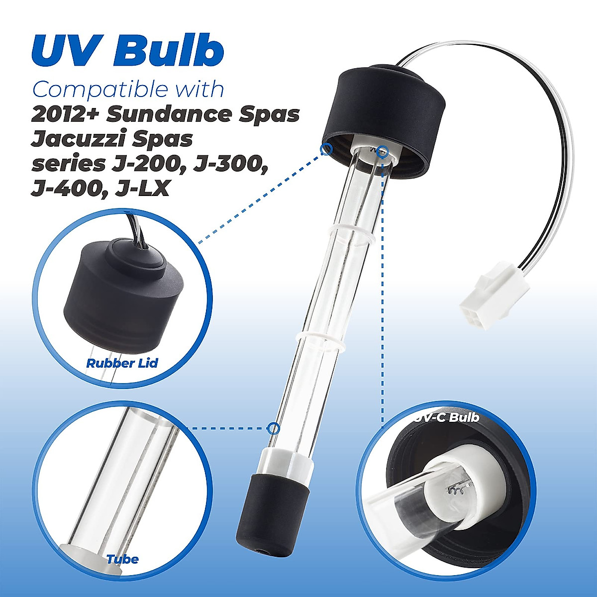 ANTOBLE 6472-841 Clear Ray XL Bulb Pool Spa Hot Tub UV Bulb Replacement for Jacuzzi and Sundance Spas Clearray Water Purification System