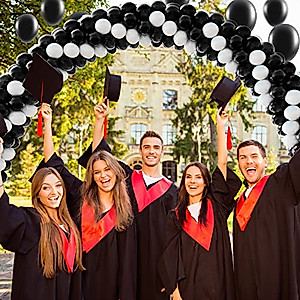 Black Balloons Different Sizes 50 Pack - 12/10/5 inch Matte Black Birthday Decorations Balloon Banner Kit Latex Balloon for Birthday Wednesday Party Decorations Graduation Baby Shower