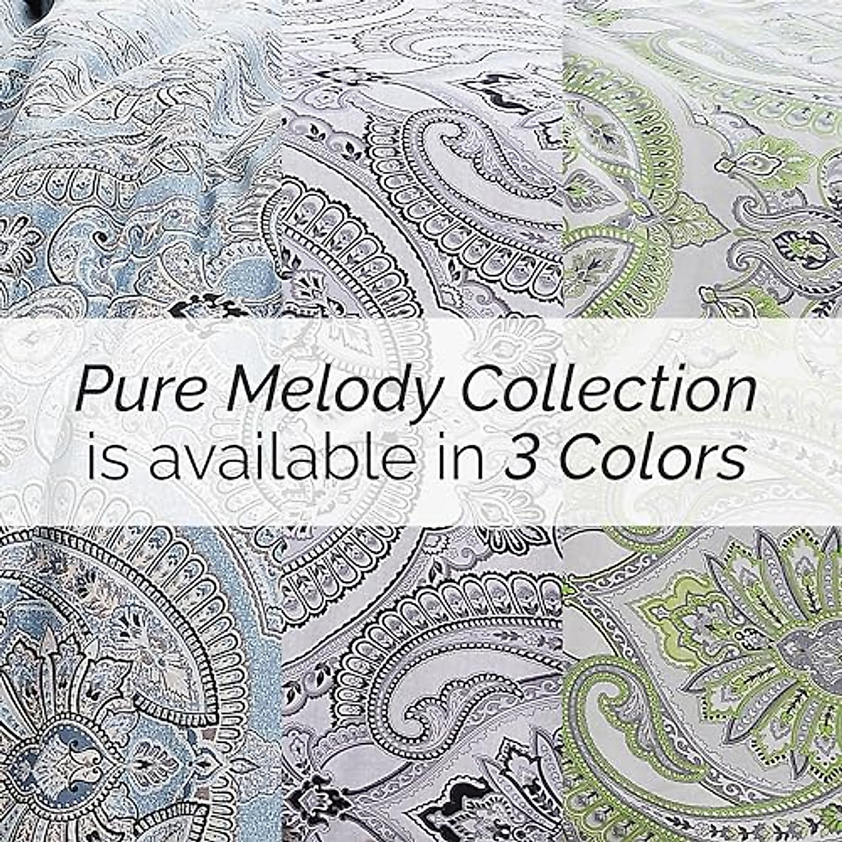 Southshore Fine Living, Inc. Oversized King Comforter Bedding Set, Down Alternative Boho Bedspread, Paisley Print Comforter, King/California King with 2 Matching Shams, Pure Melody Aqua