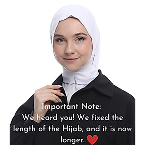 Marwa Fashion Muslim Hijab for Women - Premium Quality Hijab Scarves for Women made up of 100% Stretchable Polyester - White