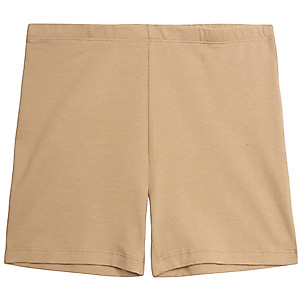 French Toast Girls Biker Shorts - 3 Pack Under Shorts for Uniforms, Skirts, Dresses - Dance Cartwheel Shorts for Girls (4-16), Size Large, White/Black/Khaki