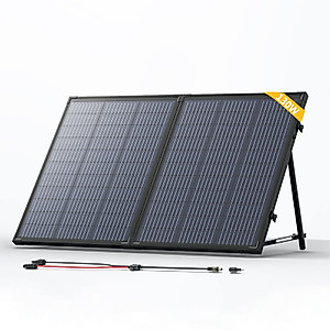 BougeRV Bundle–3 items: Flash-300 Portable Power Station 286Wh 600W Solar Generator with 2x 130W Portable Solar Panel Foldable Lightweight Solar Charger
