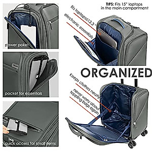 Verage Carry On Underseat Luggage with Wheels & USB Port, 14 Inch Wheeled Spinner Bag Carry-on Luggages for Airlines, Lightweight Suitcase Men Women, Pilots and Crew (14-Inch Compact)