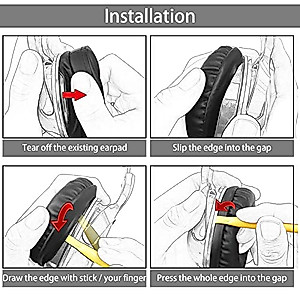 1 Pair Ear Pads Compatible with Sennheiser Momentum On-Ear Headphones Comfort Velour Ear Cushions Headset Repair Replacement Accessories Black