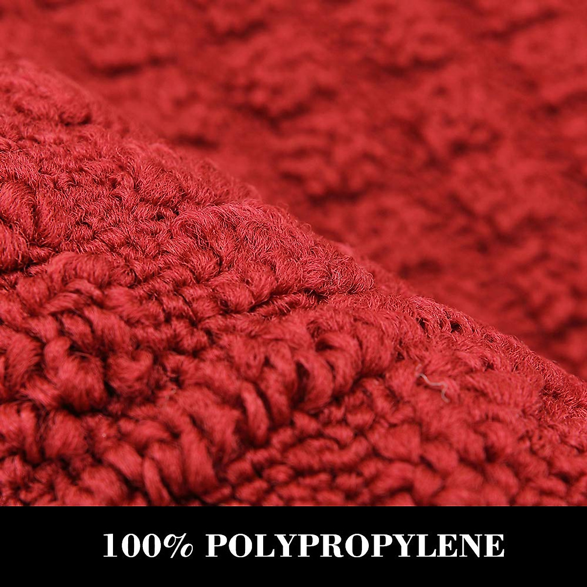 COSY HOMEER 27X18 Inch Anti Fatigue Kitchen Rug Mats are Made of 100% Polypropylene Half Round Rug Cushion Specialized in Anti Slippery and Machine Washable,Burgundy (2 pcs)