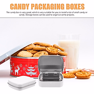 Tofficu 50 Pcs Mini Tin Boxes with Lids for Jewelry Storage, Small Candy Treat Boxes, Portable Metal Containers for Travel, Weddings, Birthdays, White Iron, 2.36 X 1.85 X 0.59 Inches