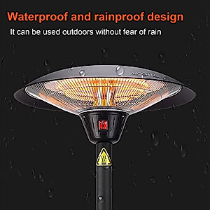 2100W Outdoor Electric Heater,3 Heating Mode Space Heater Double Halogen Tube Heater with Tip Over Protection,Waterproof Patio Heater for Garden Courtyard Balcony Garage-2100w 50x210cm(20x83inch)