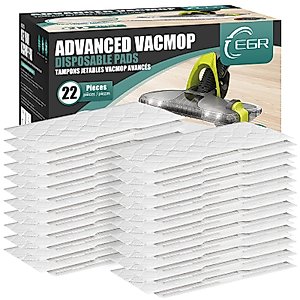 EGR 22 Pack Vacmop Pads Refills for Shark, Disposable Vacmop Replacement Pads Compatible with Shark Vacmop VM252 VM251 VM200 VM190 VM250 VC205 Vacuum Mops