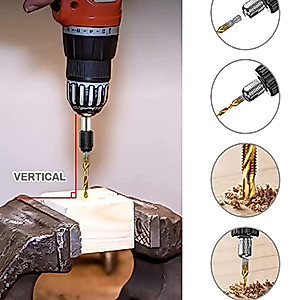 Titanium Combination Tap Drill Bit Set Metric Screw Tapping 6PCS, Hex Shank Drill Bits for Drilling for Light Metal Aluminum Board Iron