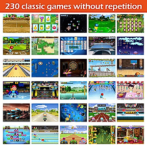 TaddToy 16 Bit Handheld Game for Kids Adults, 3.0'' Large Screen Preloaded 230 HD Classic Retro Video Games with USB Rechargeable Battery & 3 Game Cartridges for Birthday Gift for Kids 4-12 (Black)