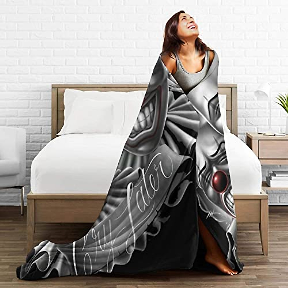 Moyjugt Smile Now Cry Later Clown Faces Flannel Fleece Blanket Throw Size, Super Soft Cozy Plush Blankets, Lightweight Microfiber Throw Blanket for Couch Sofa Bed, 50"X40"