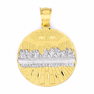 10k Yellow Gold Last Supper Pendant for Men