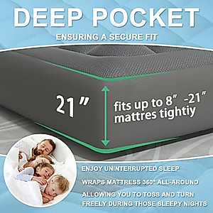 JTE Twin Mattress Pad for Back Pain, 100% Waterproof Extra Thick Quilted Fitted Mattress Protector, Breathable Cooling Mattress Topper Bed Cover Pillow Top 8-21" Deep Pocket(39 * 75 Inches, White)